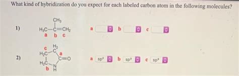 Solved What Kind Of Hybridization Do You Expect For Each