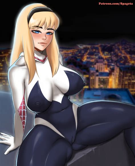 Rule 34 1girls Before Sex Big Breasts Blonde Hair Bodysuit Cameltoe Gwen Stacy Hairband Long