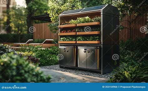 Modern Multi Tier Modular Composting System With Solar Panels