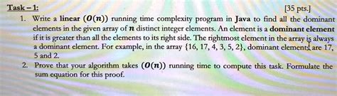 Solved Task 1 35 Pts Write A Linear On Running Time