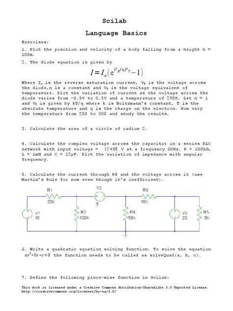 Exercises To Learn Scilab Basics Pdf Time Complexity Eigenvalues