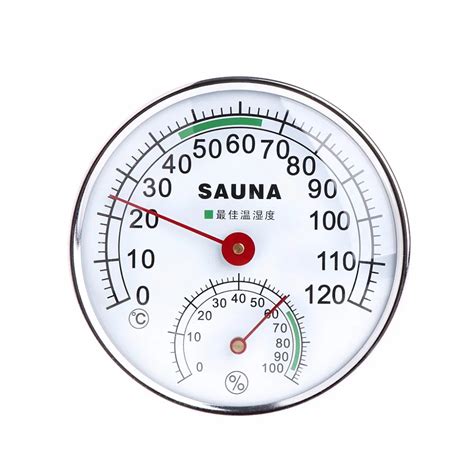 Stainless Steel Pointer Thermometer Hygrometer For Sauna Room Analog