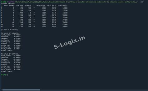 Skewness And Kurtosis Calculation For A Data Set In Python S Logix