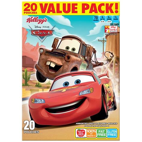 Kelloggs Disney Pixar Cars Fruit Flavored Snacks 2 Assorted Delivery