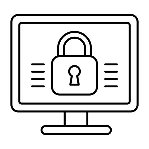 Computer With Padlock Showcasing System Security Icon 23895581 Vector