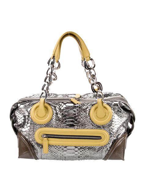 Pauric Sweeney Python Shoulder Bag Metallic Shoulder Bags Handbags