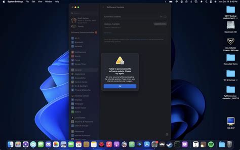 “failed to personalize the software update” error on m1 mba trying to