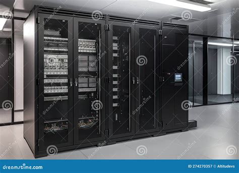 High Security Data Center With Hardened Exterior And Security System Stock Illustration