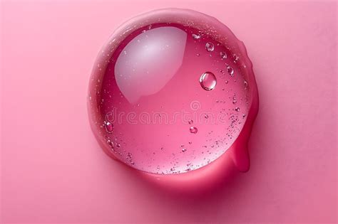 Pink Liquid Gel Sphere With Bubbles Abstract Beauty Background Stock Illustration Illustration