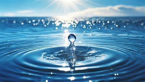 Premium Photo Water Drop In The Ocean With Sun Shining Through Save Water Composition