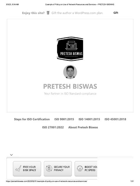 Example Of Policy On Use Of Network Resources And Services Pretesh Biswas Pdf Pdf Computing