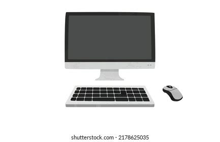 Desktop Set Monitor Keyboard Computer Mouse Stock Vector Royalty Free Shutterstock