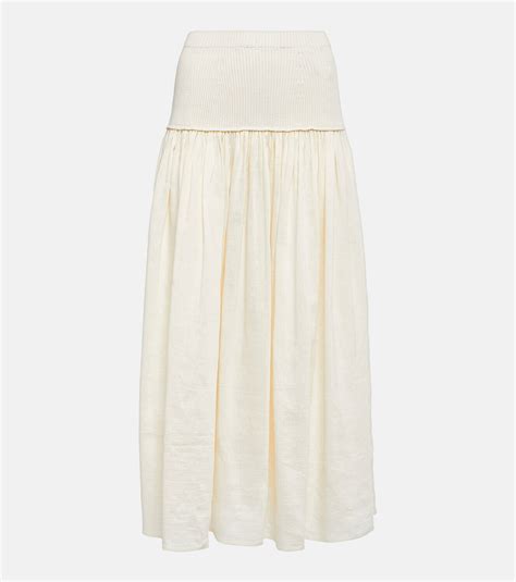Joseph Seaton Linen Blend Midi Skirt Joseph