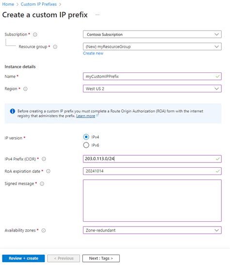 Create A Custom IPv Address Prefix In Azure Azure Virtual Network Microsoft Learn