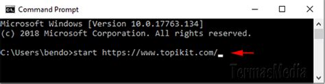 Membuka Laman Web Melalui Baris Perintah Command Prompt