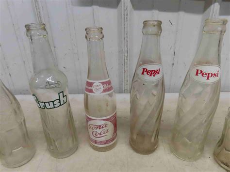 10 Assorted Pop Bottles Pepsi Crush Coke Plus Others