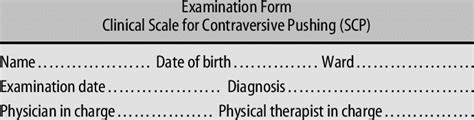 Clinical Assessment Scale For Contraversive Pushing Scp Translated