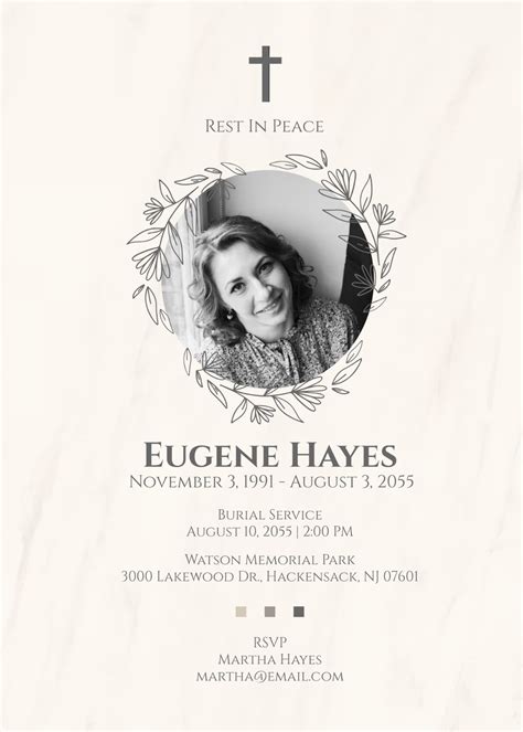 Free Burial Invitation Templates Editable And Printable