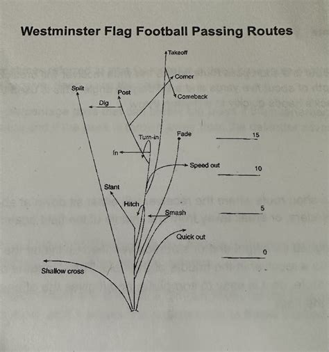 Westminster Flag Football Passing Routes Diagram Quizlet