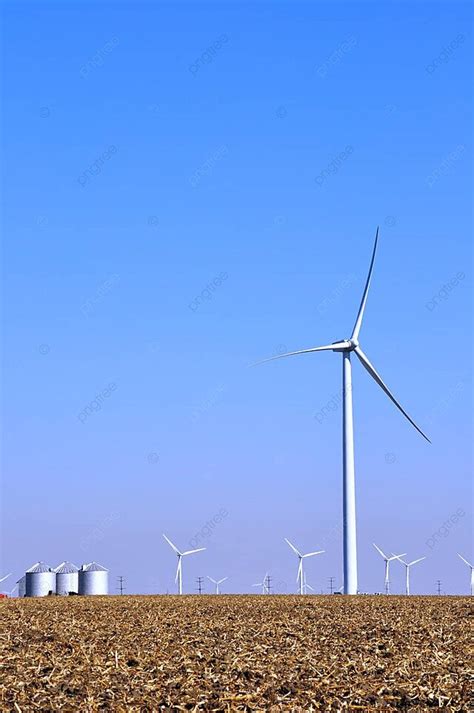 พื้นหลังwind Turbines Windmil Renewable Technology Fields รูปถ่าย และ
