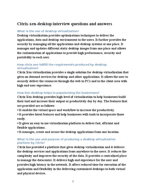 Citrix Xen Desktop Interview Questions And Answers Pdf Desktop
