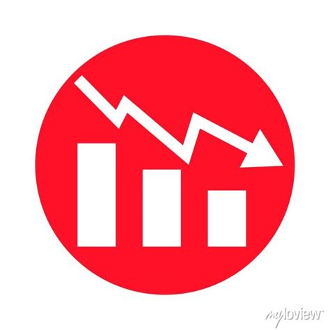 Decreasing Bar Graph Descending Trend Crash Vector • Wall Stickers