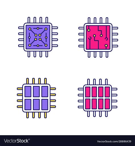 Processors Color Icon Royalty Free Vector Image