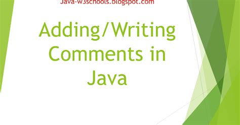 Addingwriting Comments In Java Comment Types With Examples