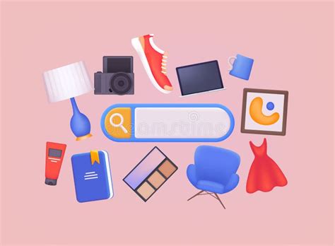 3d Search Bar Template For Website Navigation Search For Web Browser Shopping Concept Stock