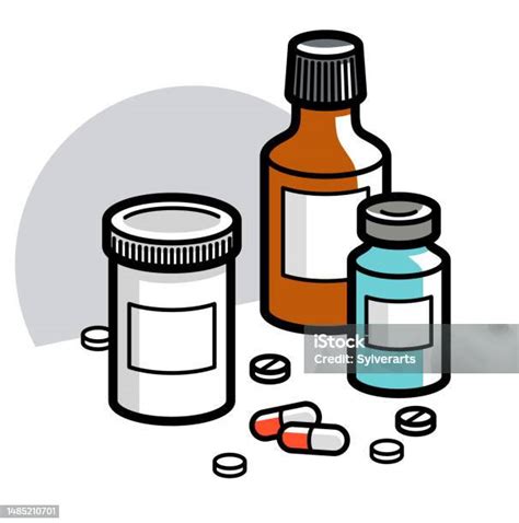 의학 약국 테마 의료 병 3d 벡터 일러스트 레이션 고립 약 및 약물 건강 관리 약 만화 비타민 또는 항생제 간단한 선형 디자인 알약에 대한 스톡 벡터 아트 및 기타 이미지