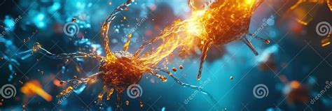 Visualized Antibodies Attacking Glowing Viruses In A Dramatic Scientific Representation