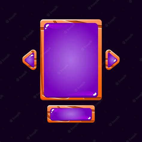 premium vector set of glossy wooden game ui board pop up for gui