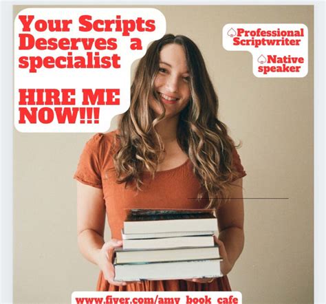 Do Apt Screenplay Scriptwriter Movie Script Scriptwriting For Film And Tv By Amy Book Cafe Fiverr