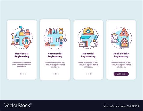 Industrial Engineering Onboarding Mobile App Page Vector Image