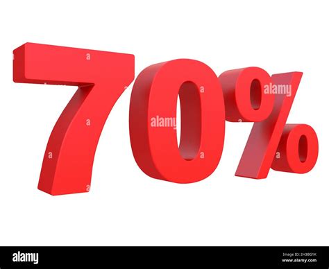 3D red 7% isolated on a white background Stock Photo - Alamy