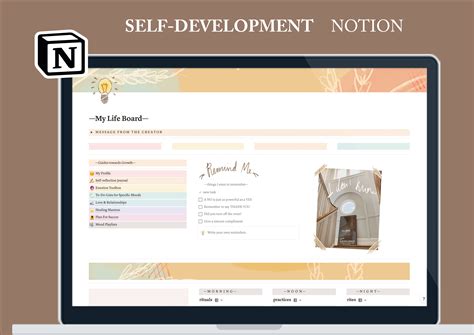 Aesthetic Self Developmemt Template Notion Everything