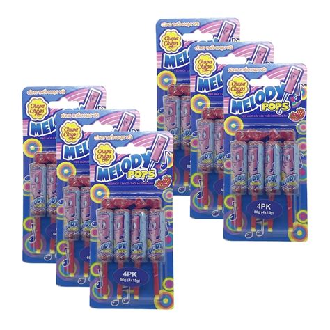 Buy 24pc Chupa Chups 15g Melody Pops Candy Lollipop Sweets W Whistle Confectionery Mydeal