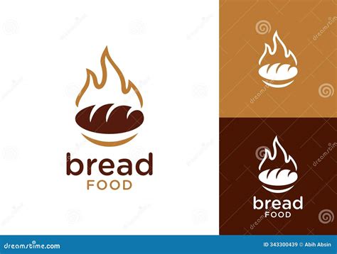 Fire Bread And Bakery Logo Food Snack Bakery Concept Design Stock