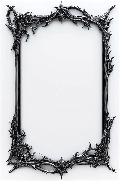 Ornate Black Gothic Mirror Frame With Intricate Detailing Premium Ai Generated Image