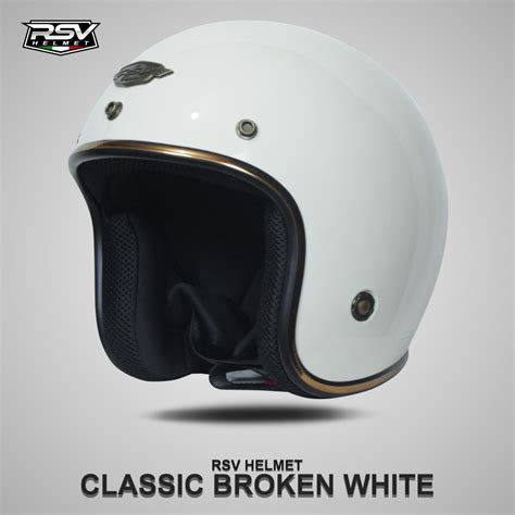 Jual Helm Rsv Classic White Helm Half Face Helm Classic Helm Rsv
