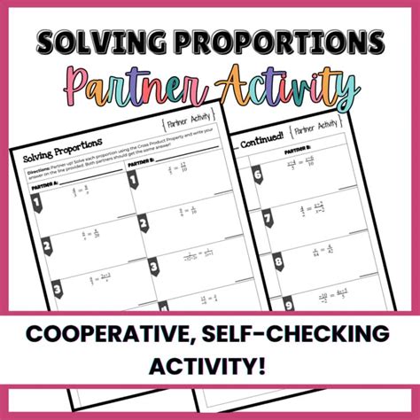 Solving Proportions Partner Activity By Math Talk With Mrs T Tpt