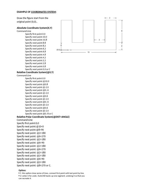 Example Of Coordinates System In Autocad Pdf