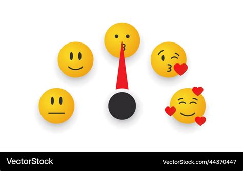 Mood Scale Satisfaction Indicator Rating Emoticon Vector Image