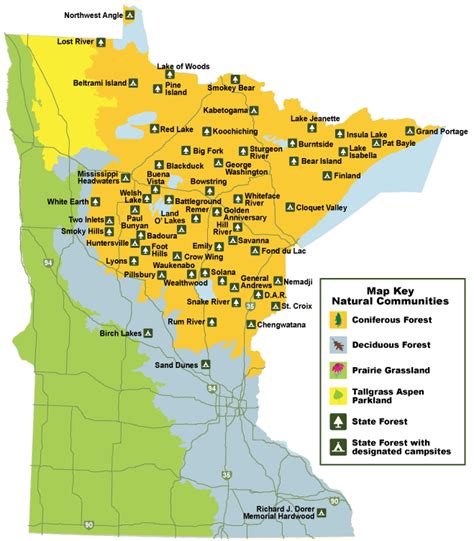 Minnesota State Forest Map