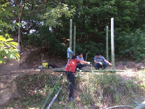 대전자유발도르프학교 34학년 아이들이 집짓기 수업 때 지은 대나무 원두막 입니다 아이들의 좋은