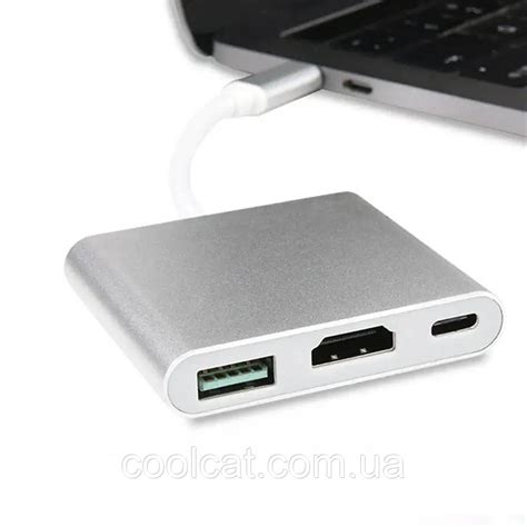 Перехідник Usb Type C Hdmi 4k Buro Сірий Адаптер перехідник Адаптер конвертер Конвертер