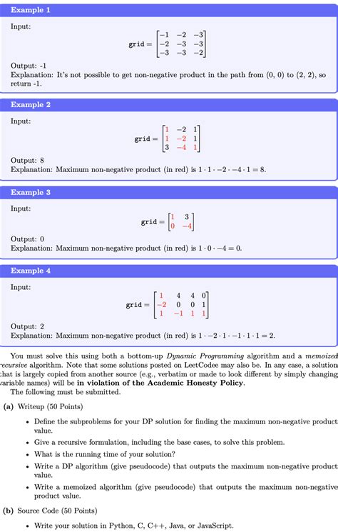 Solved Problem 1 Maximum Non Negative Product In A Matrix
