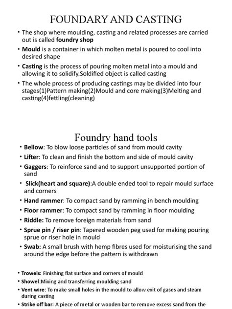 Foundry And Casting Pdf Casting Metalworking Foundry