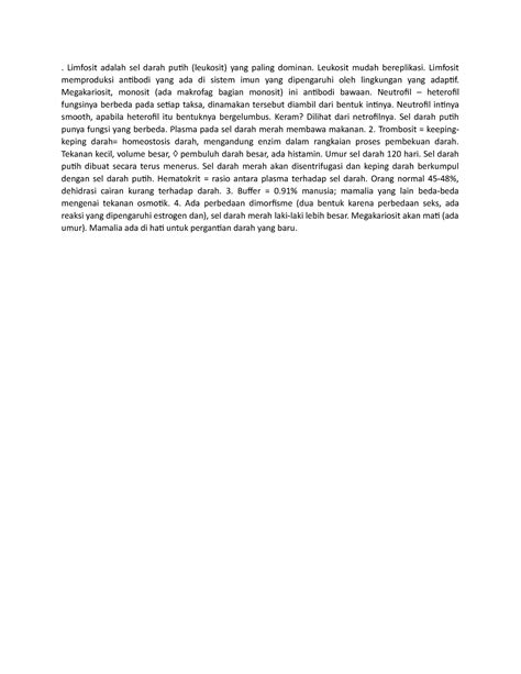 Pekan 8a Limfosit Limfosit Adalah Sel Darah Putih Leukosit Yang
