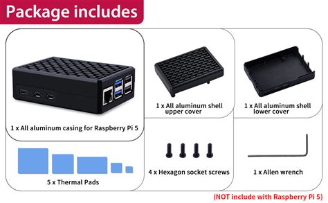 GeeekPi Aluminum Case For Raspberry Pi Pi Armor Case With Cooling Column And Thermal Pads